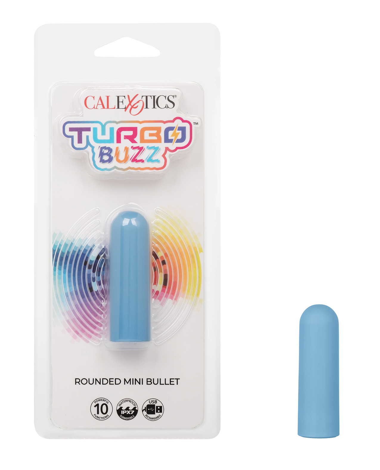 Turbo Buzz Rounded Mini Bullet Stimulator - Blue - Phareros - Adult ...